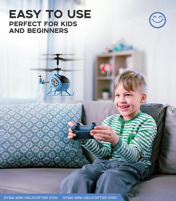 SYMA S100 Remote Control Helicopter 3.5 Channel Micro Indoor Aircraft ...